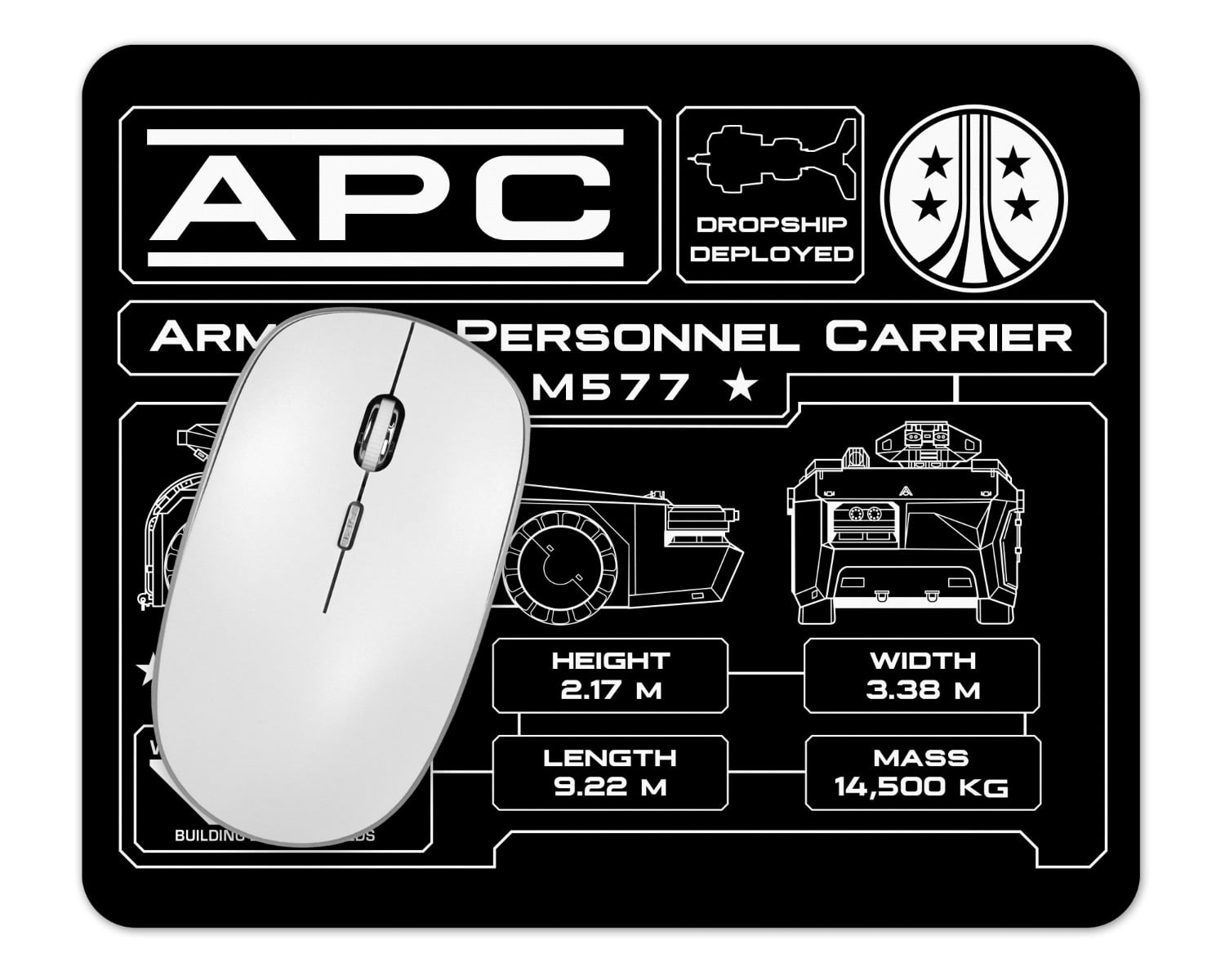 Aliens APC Schematic Blueprint 1/8" Thick Mouse Pad - Walmart.com