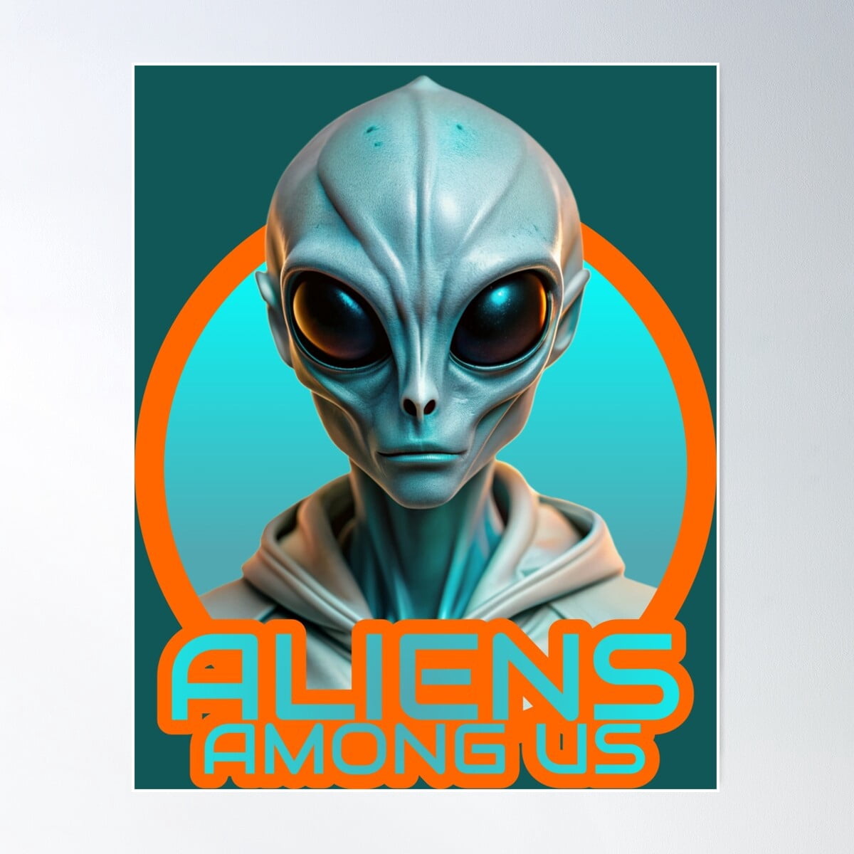 Aliens Among Us - Aliens - Gray Man Poster Wall Art, Modern Wall Decor ...
