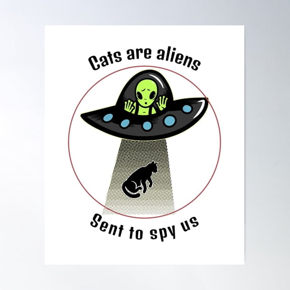 Aliens And Cats Poster Wall Art Bedroom Wall Art Home Decor Office Wall ...