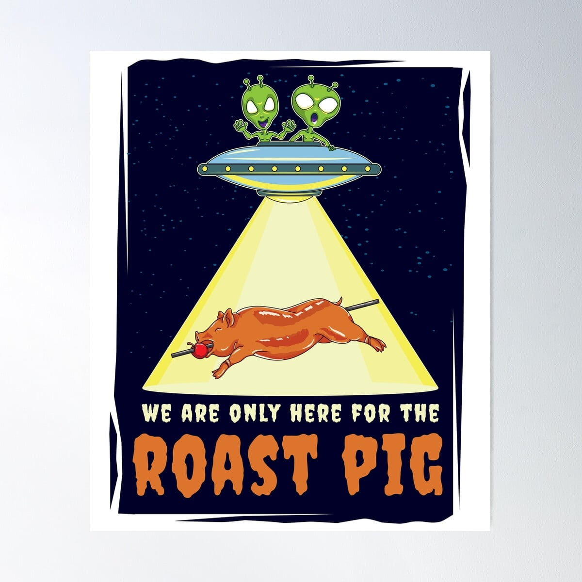 Aliens And Roast Pig Poster Wall Art, Modern Wall Decor For Living Room ...