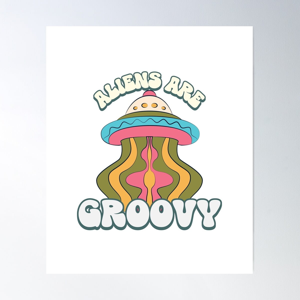 Aliens Are Groovy Poster Wall Art, Modern Wall Decor For Living Room ...
