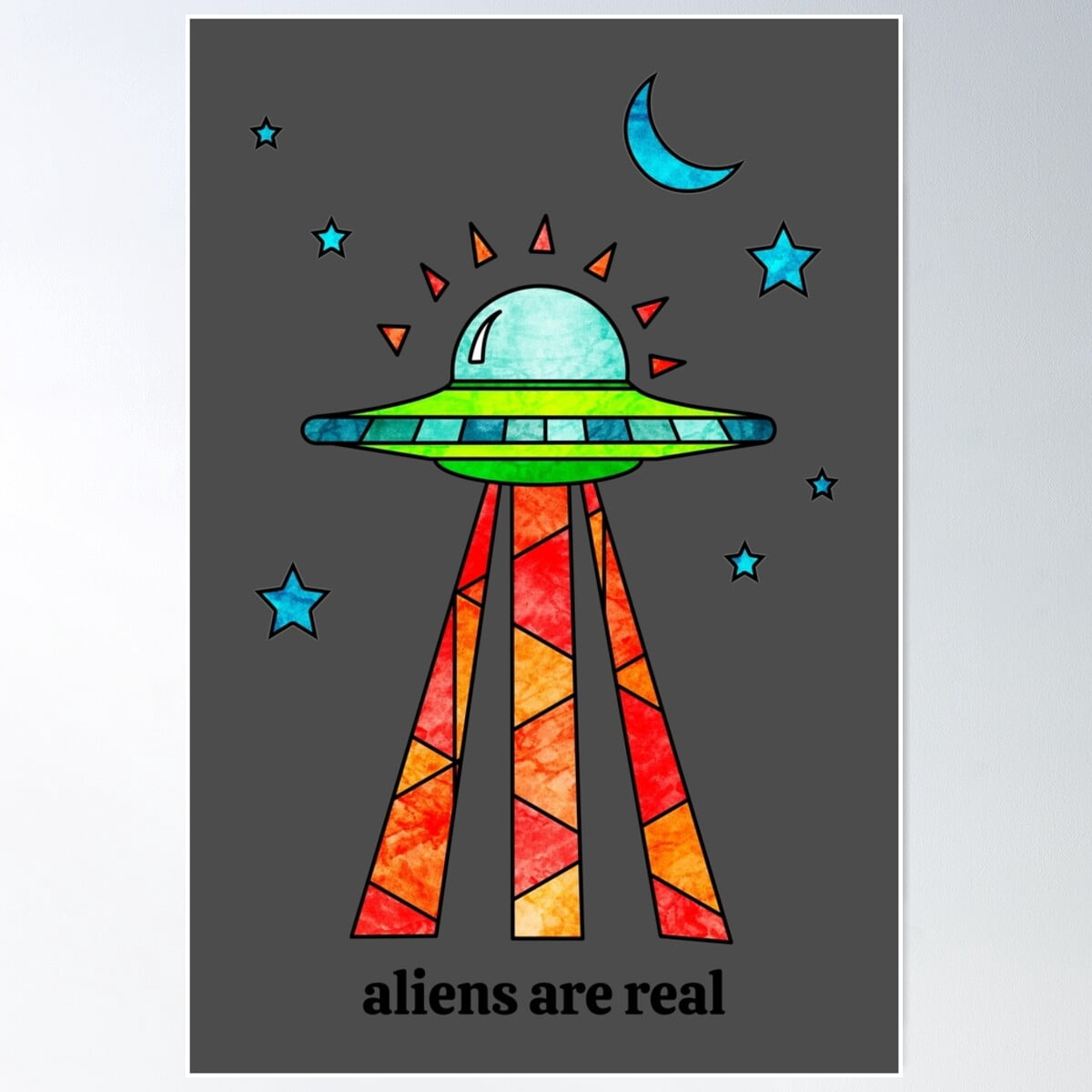 Aliens Are Real Poster Wall Art, Modern Wall Decor For Living Room ...