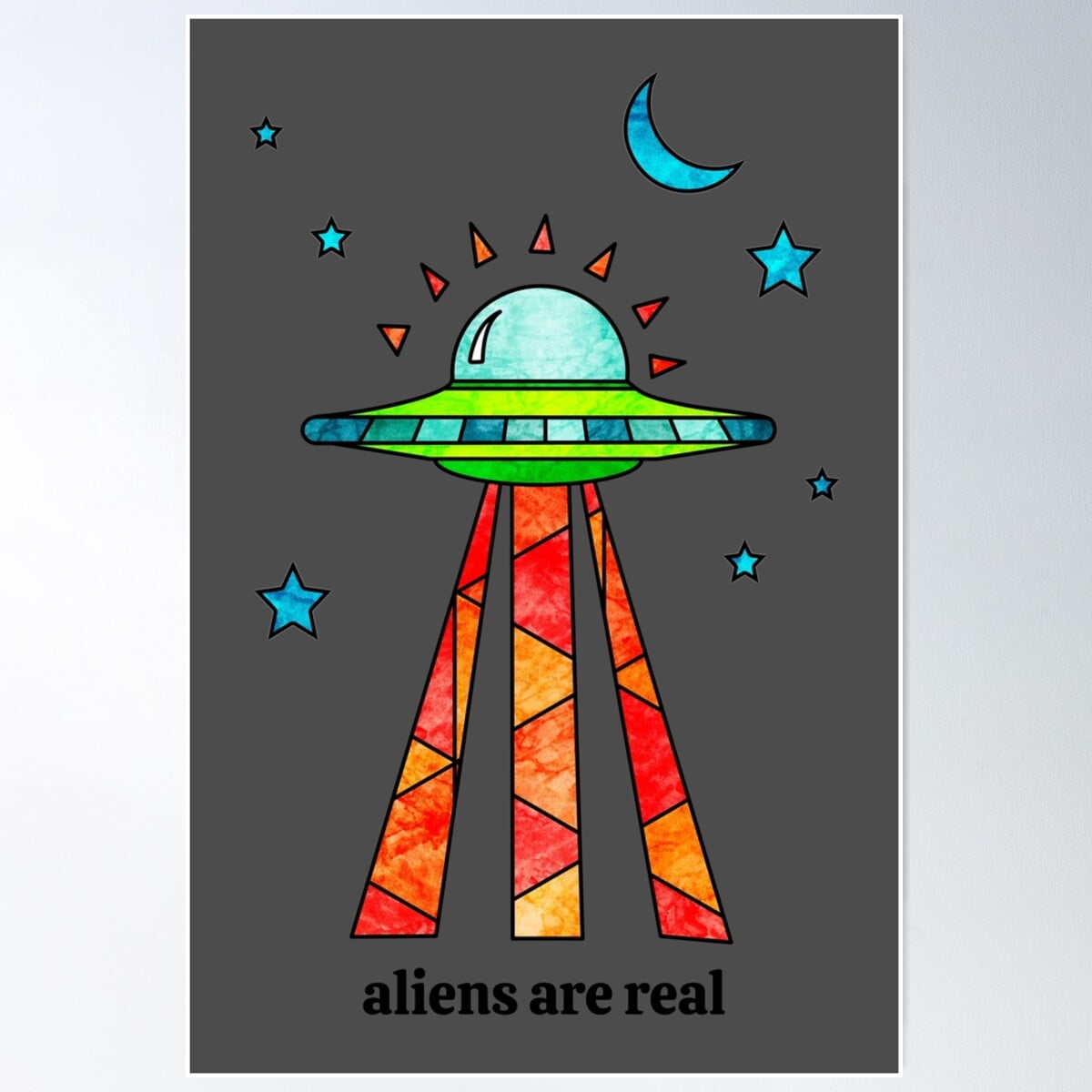 Aliens Are Real Poster Wall Art, Modern Wall Decor For Living Room ...