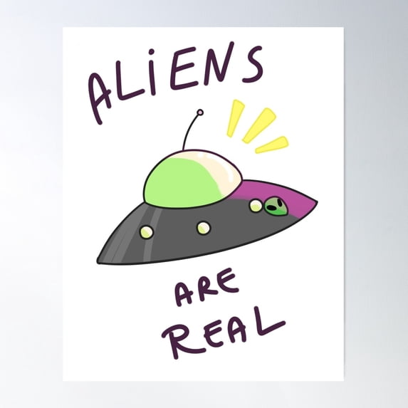 Aliens Are Real- Tee-Poster Wall Art Bedroom Wall Art Home Decor Office ...