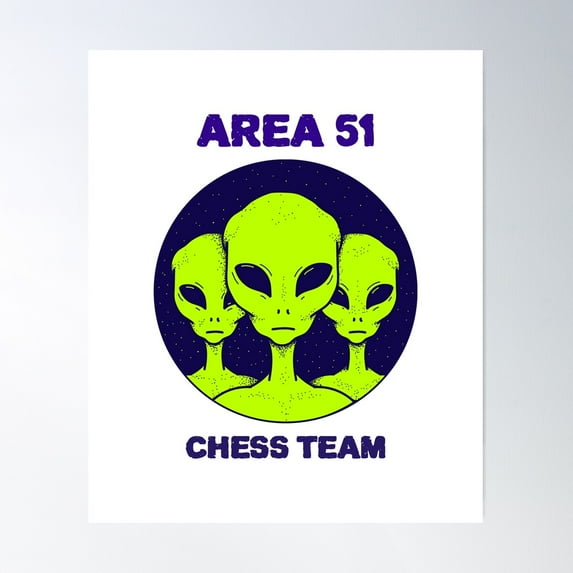 Aliens Area 51 Chess Team Poster Wall Art, Modern Wall Decor For Living ...