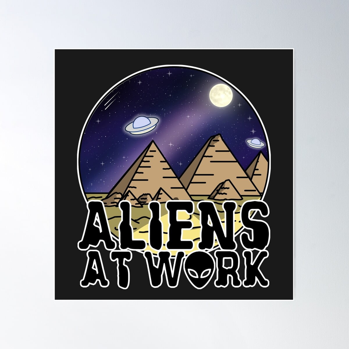Aliens At Work! Poster Wall Art, Modern Wall Decor For Living Room ...