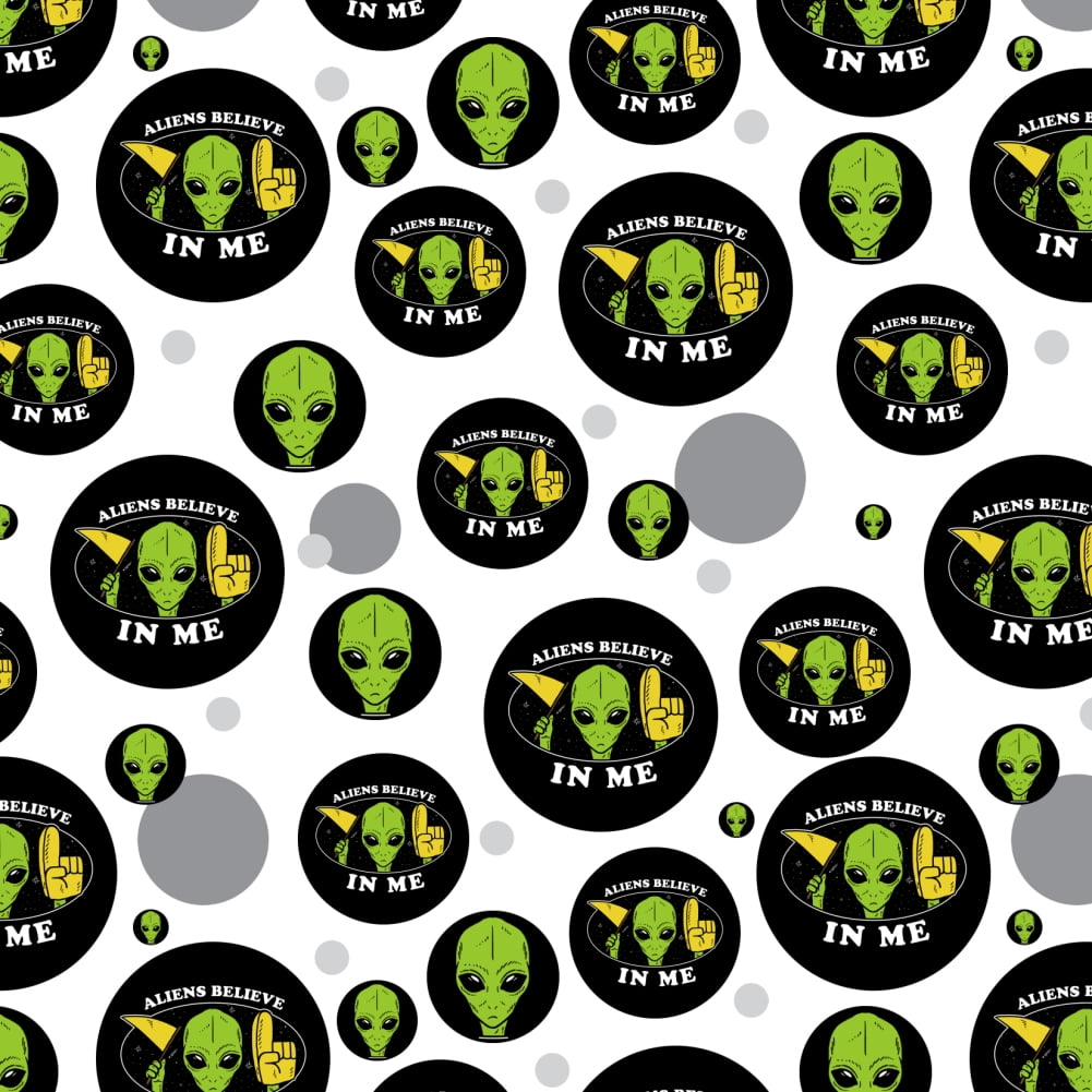 Aliens Believe in Me Funny Humor Premium Gift Wrap Wrapping Paper Roll ...