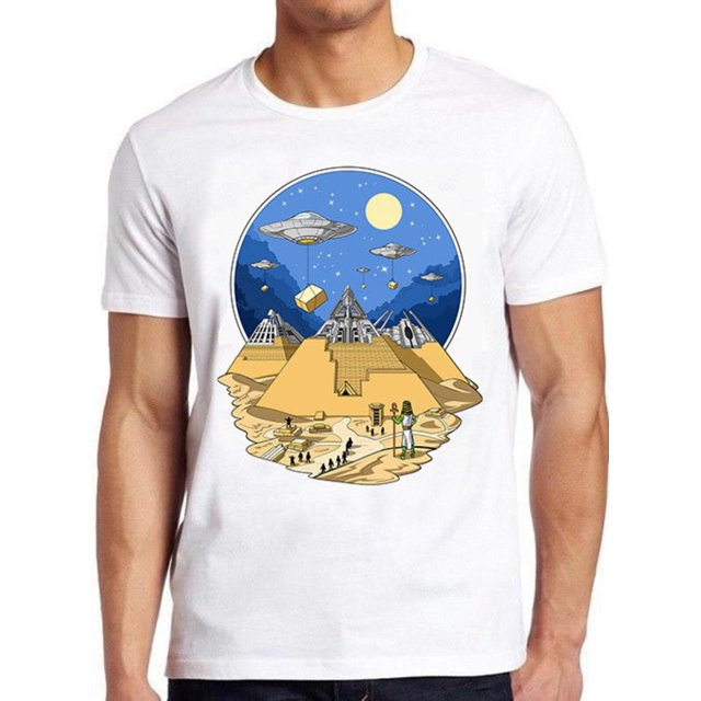 Aliens Building Egyptian Pyramids Funny Movie Music Cool Meme Gift Top ...