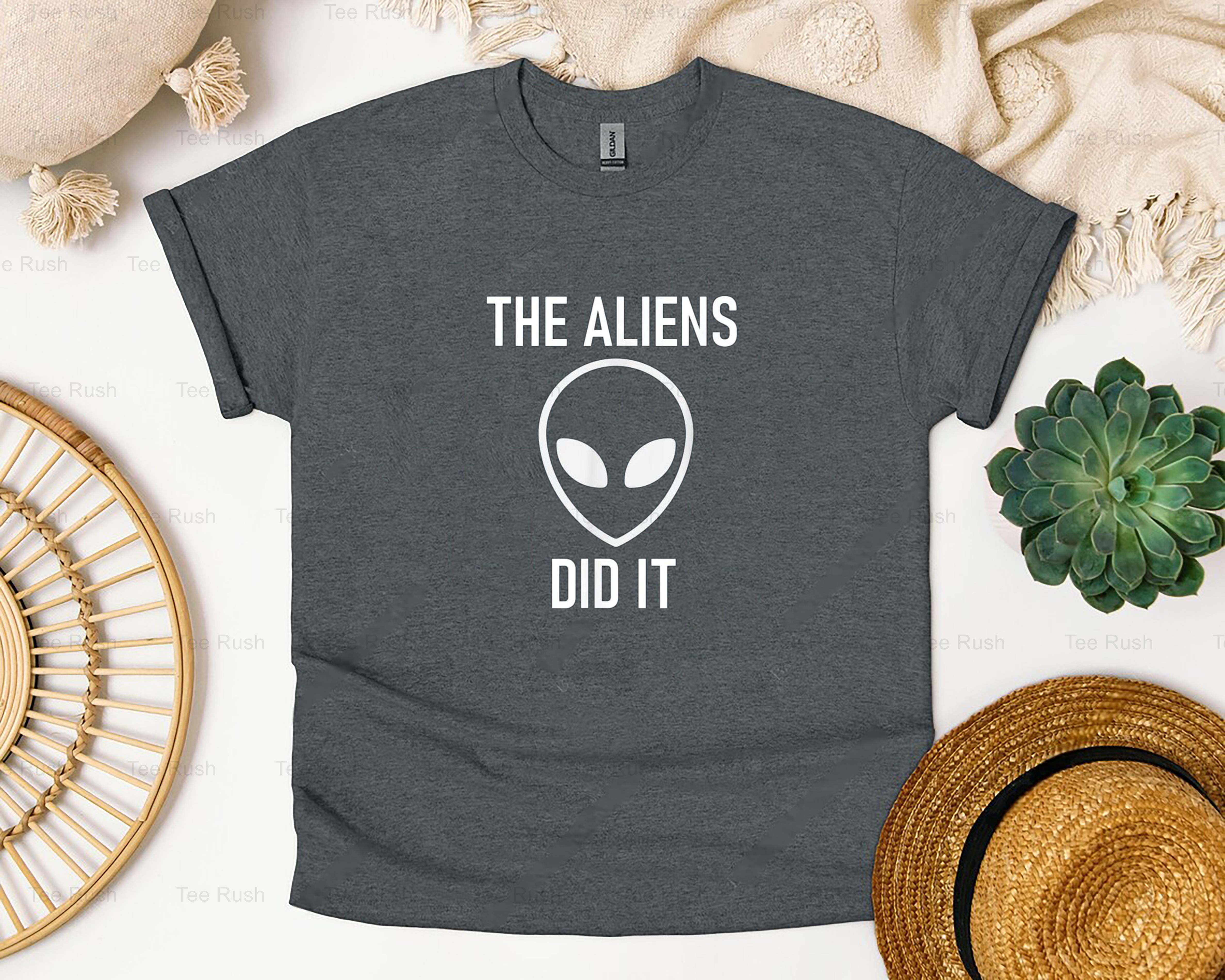 Aliens Did Funny Fun Jokes Sarcastic Gifts UFO Space Sci Fi Humor,T ...