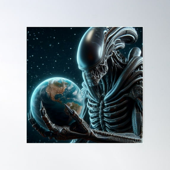 Aliens Earth Poster Wall Art, Modern Wall Decor For Living Room Bedroom ...
