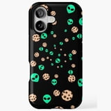 Aliens Eating Chocolate Chip Cookies In Space iPhone Case 17 11 12 13 ...