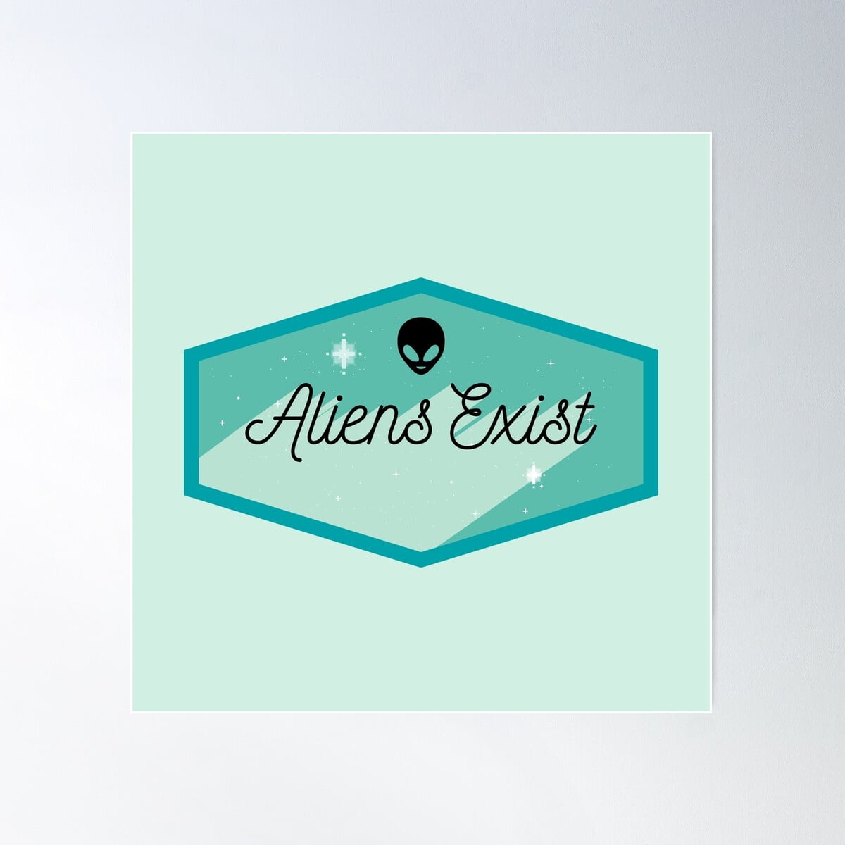 Aliens Exist Poster Wall Art, Modern Wall Decor For Living Room Bedroom ...