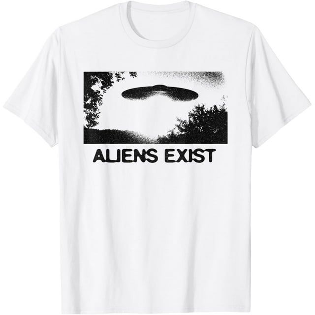 Aliens Exist UFO Sighting Retro Sci-Fi Graphic Tee T-Shirt - Walmart.com