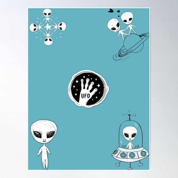 Aliens Galore Poster Wall Art Modern Wall Decor For Living Room Bedroom ...