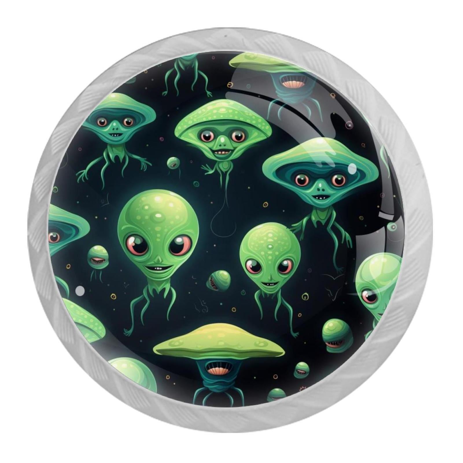 Aliens Glow Cute Custom Drawer Knobs - Cabinet Knobs ABS Glass Drawer ...