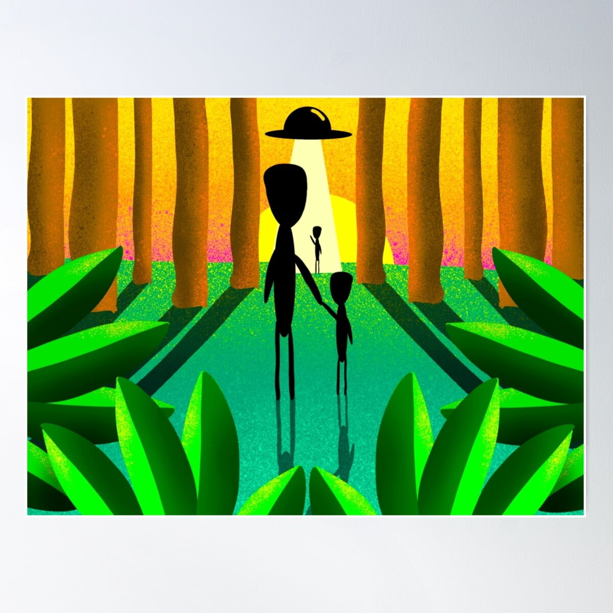 Aliens Go Home Poster Wall Art, Modern Wall Decor For Living Room ...