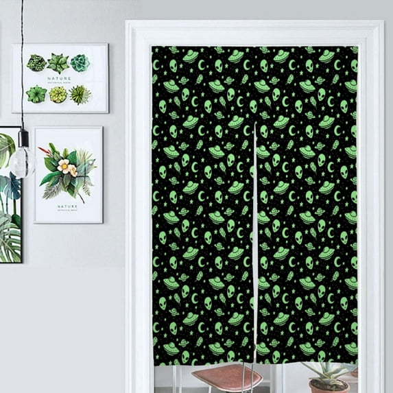 Aliens Hands UFO Space Door Curtain Nordic Living Room DoorCurtain ...