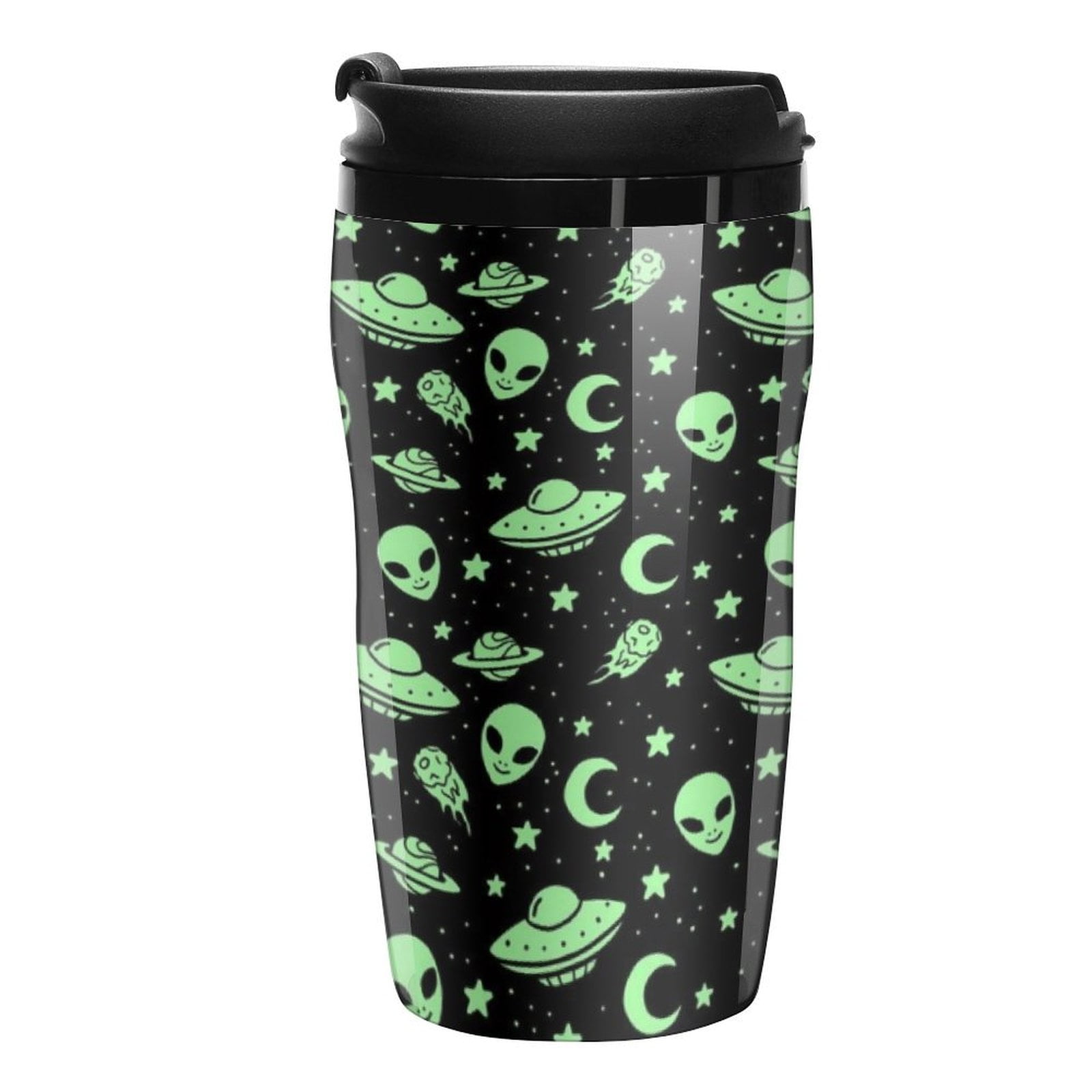Aliens Hands UFO Space Double Walled Coffee Cup Plastic Water Bottle ...