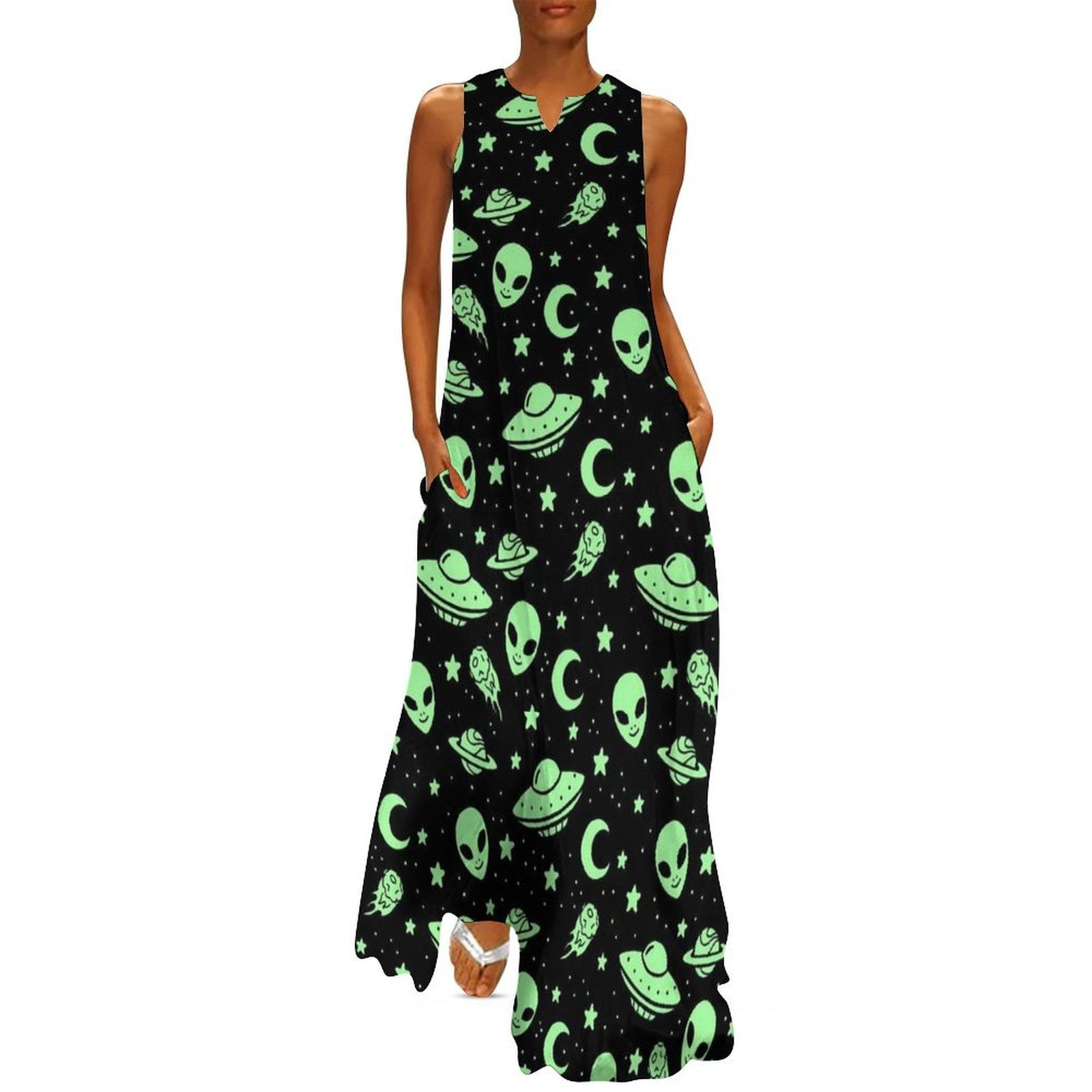 Aliens Hands UFO Space Long Dress Bridesmaid Dress Woman Dress Women ...