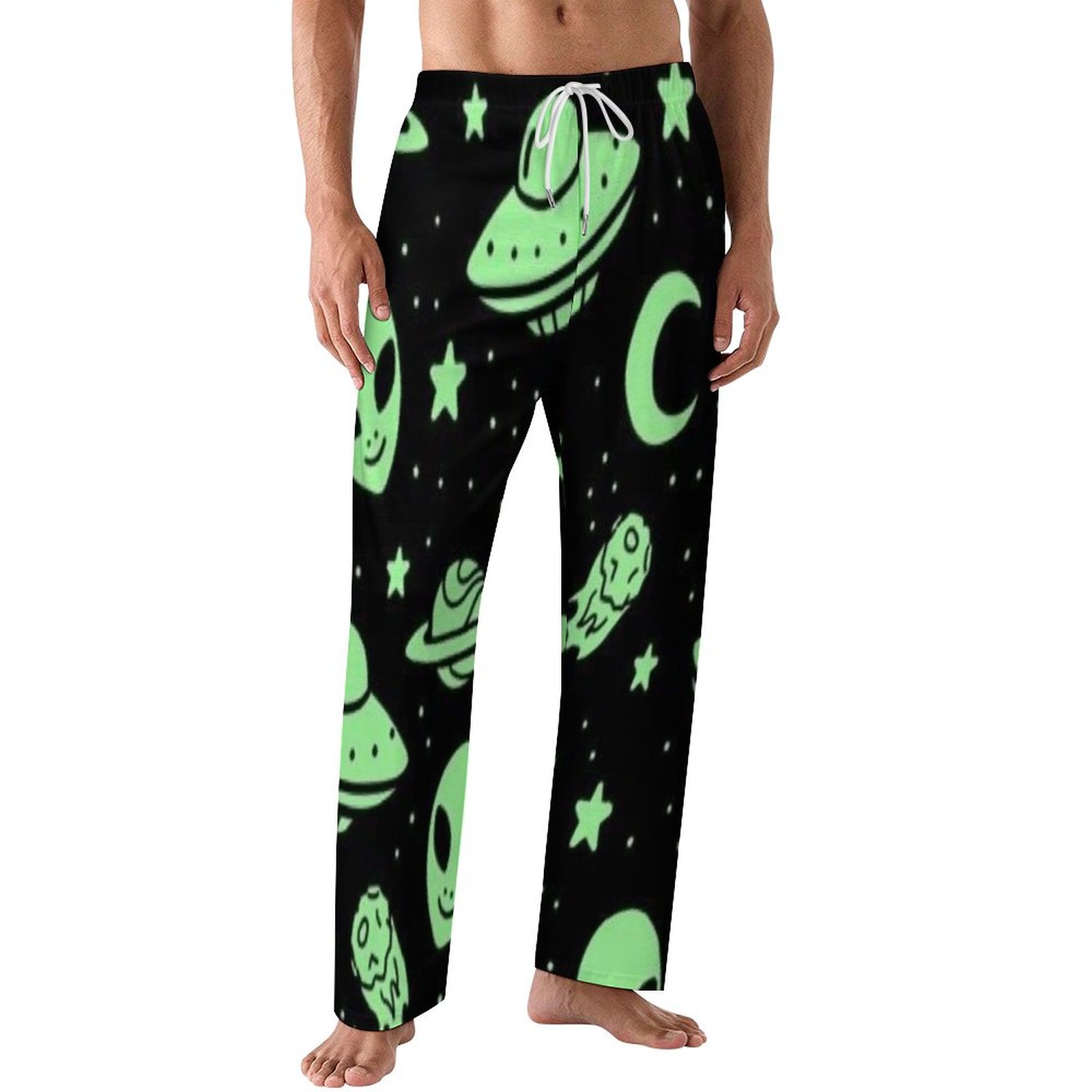 Aliens Hands UFO Space Mens Pajamas Pajama Pants Mens Sleepwear Lounge ...