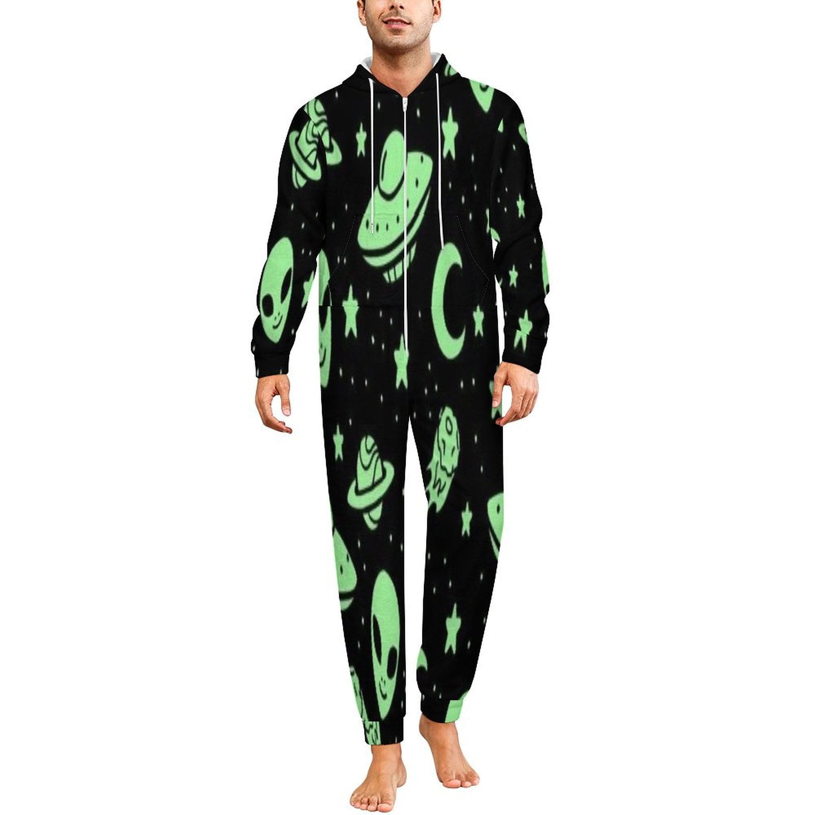 Aliens Hands UFO Space Plush Jumpsuits Pajamas Men Women Plush Pajamas ...