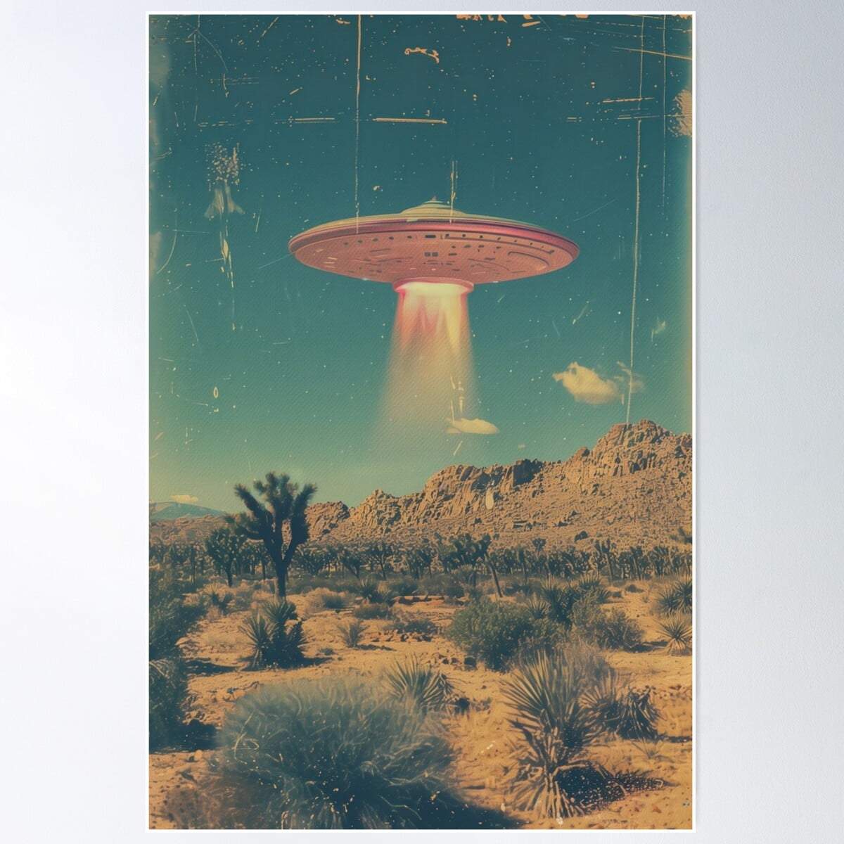 Aliens In Joshua Tree Poster Wall Art, Modern Wall Decor For Living ...