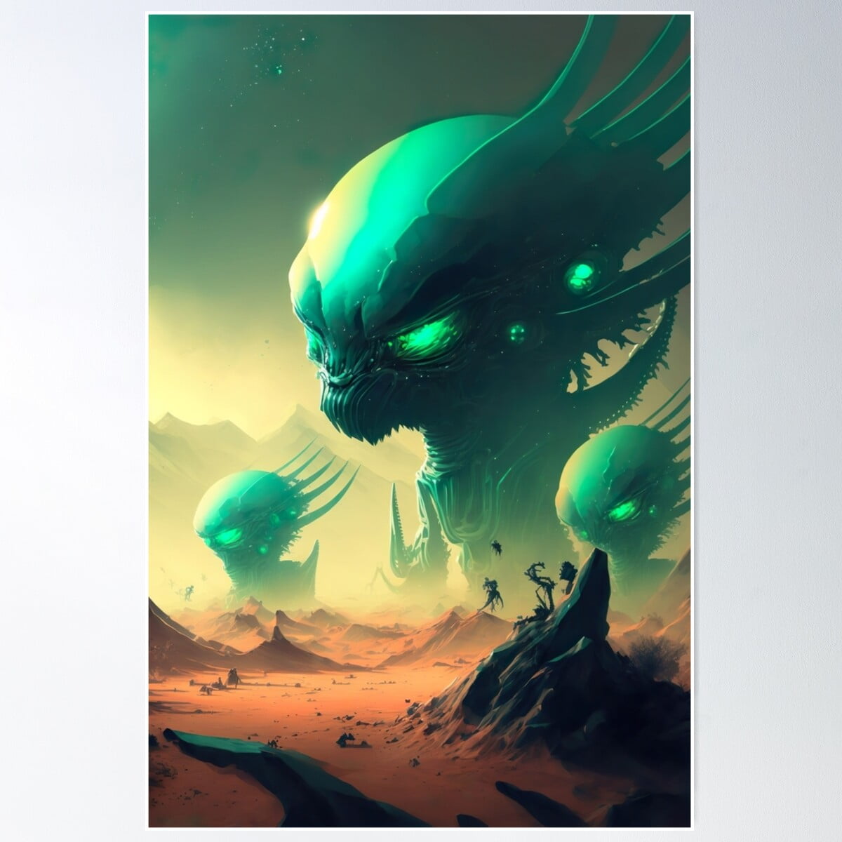 Aliens In Secret Poster Wall Art, Modern Wall Decor For Living Room ...