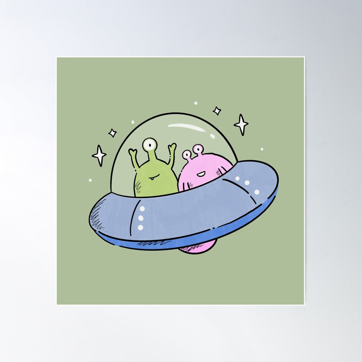 Aliens In The Ether Poster Wall Art, Modern Wall Decor For Living Room ...