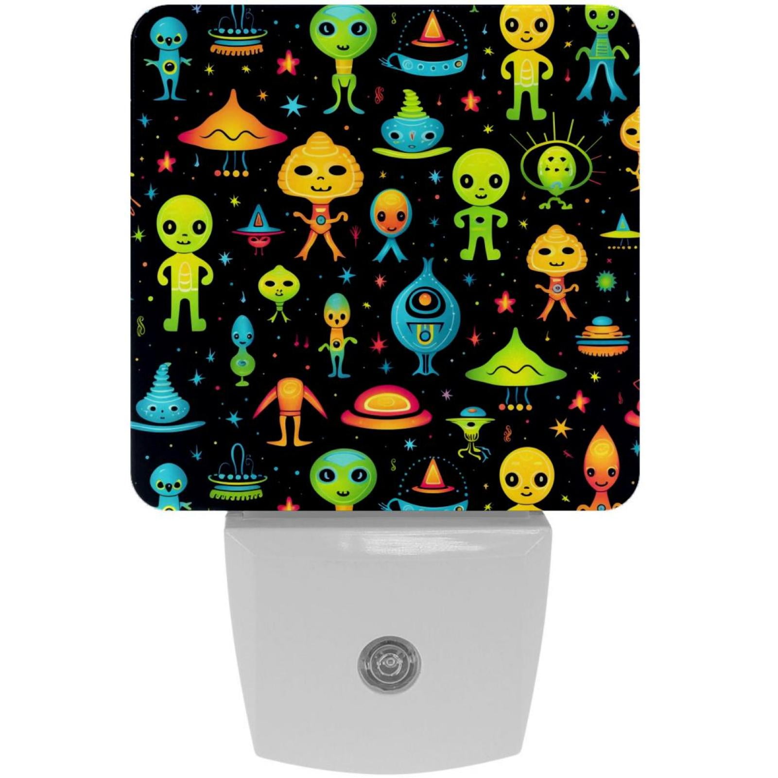 Aliens LED Square Night Lights - Bright and Compact Bedroom or Bathroom ...