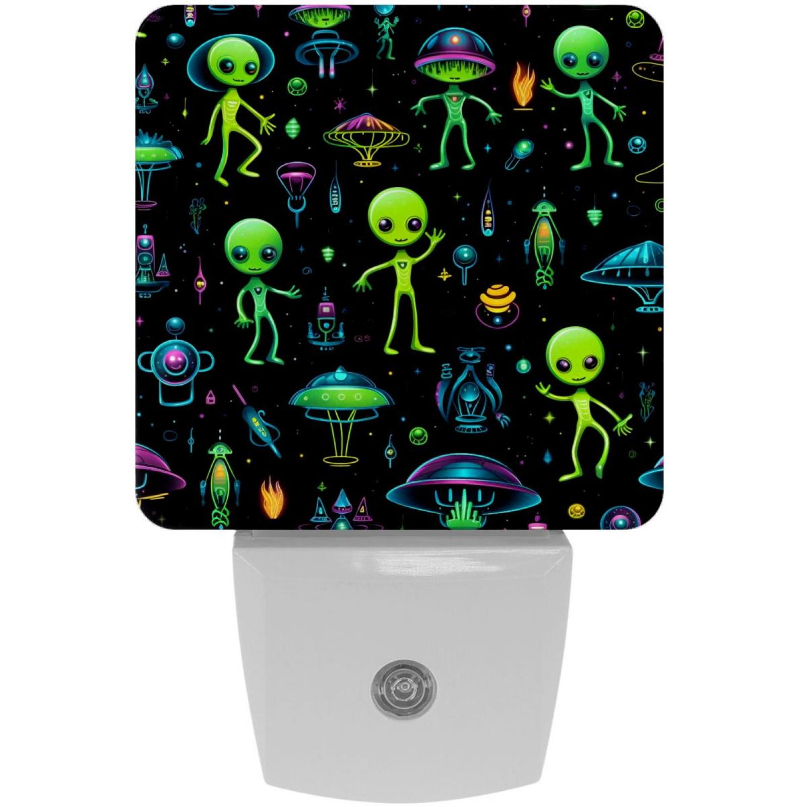 Aliens LED Square Night Lights - Bright and Compact Bedroom or Bathroom ...
