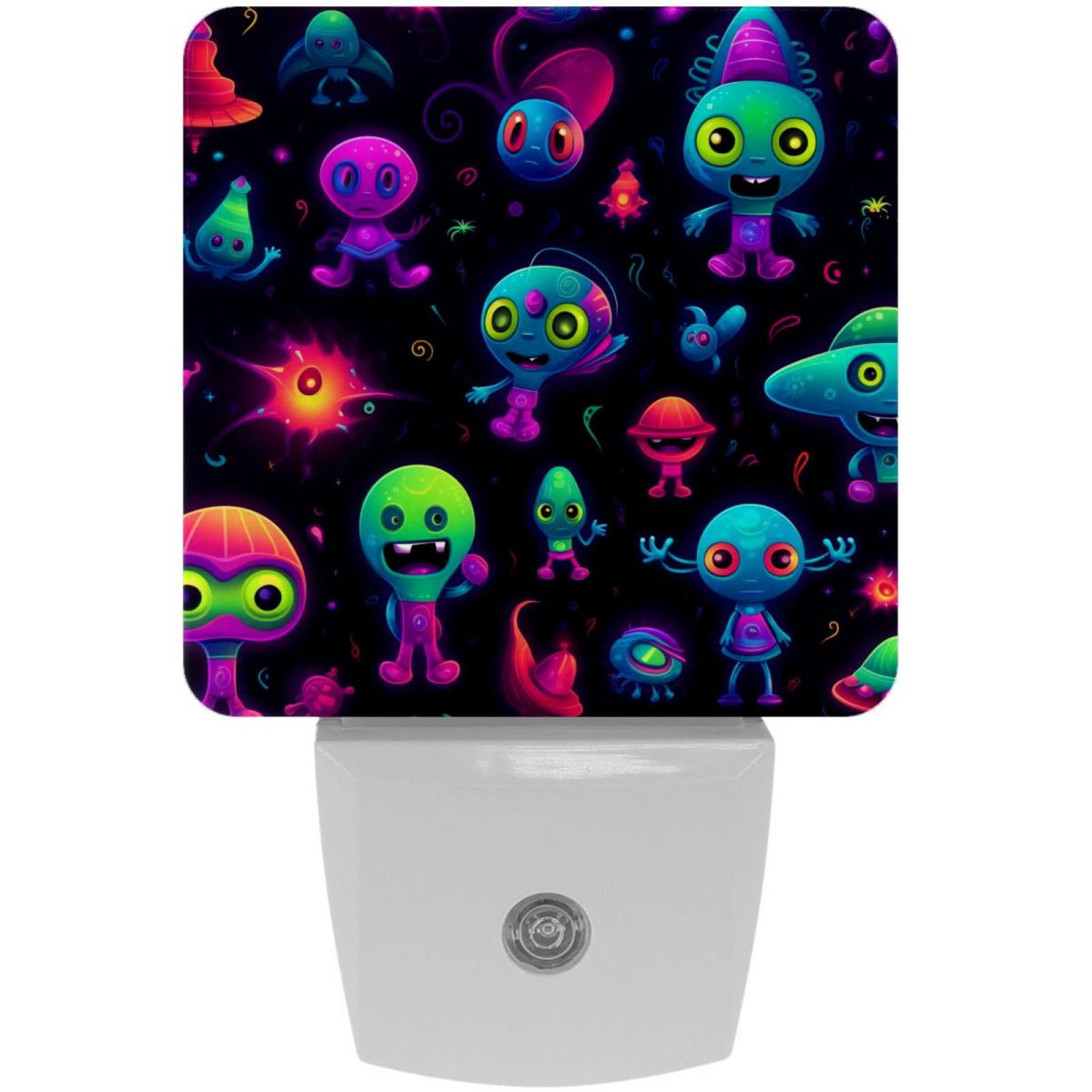 Aliens LED Square Night Lights - Energy Efficient and Stylish Bedroom ...