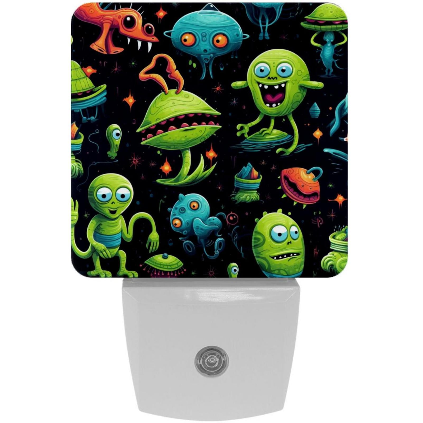 Aliens LED Square Night Lights - Energy Efficient and Stylish Bedroom ...