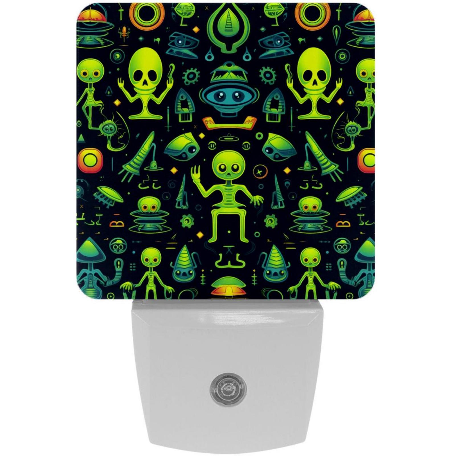 Aliens LED Square Night Lights - Modern Design, Energy Efficient Indoor ...