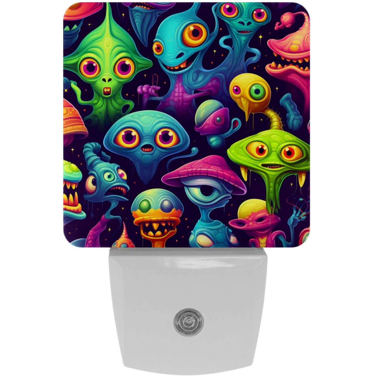 Aliens LED Square Night Lights - Modern Design, Energy Efficient Indoor ...