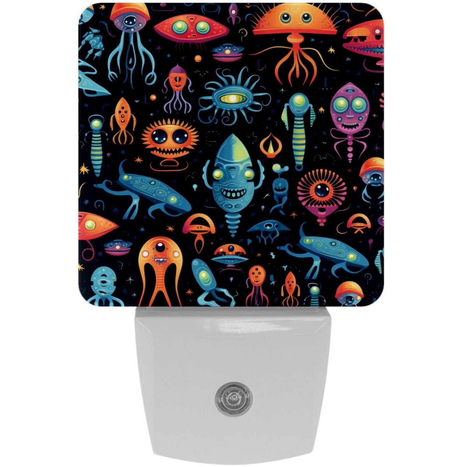 Aliens LED Square Night Lights - Modern Design, Energy Efficient Indoor ...