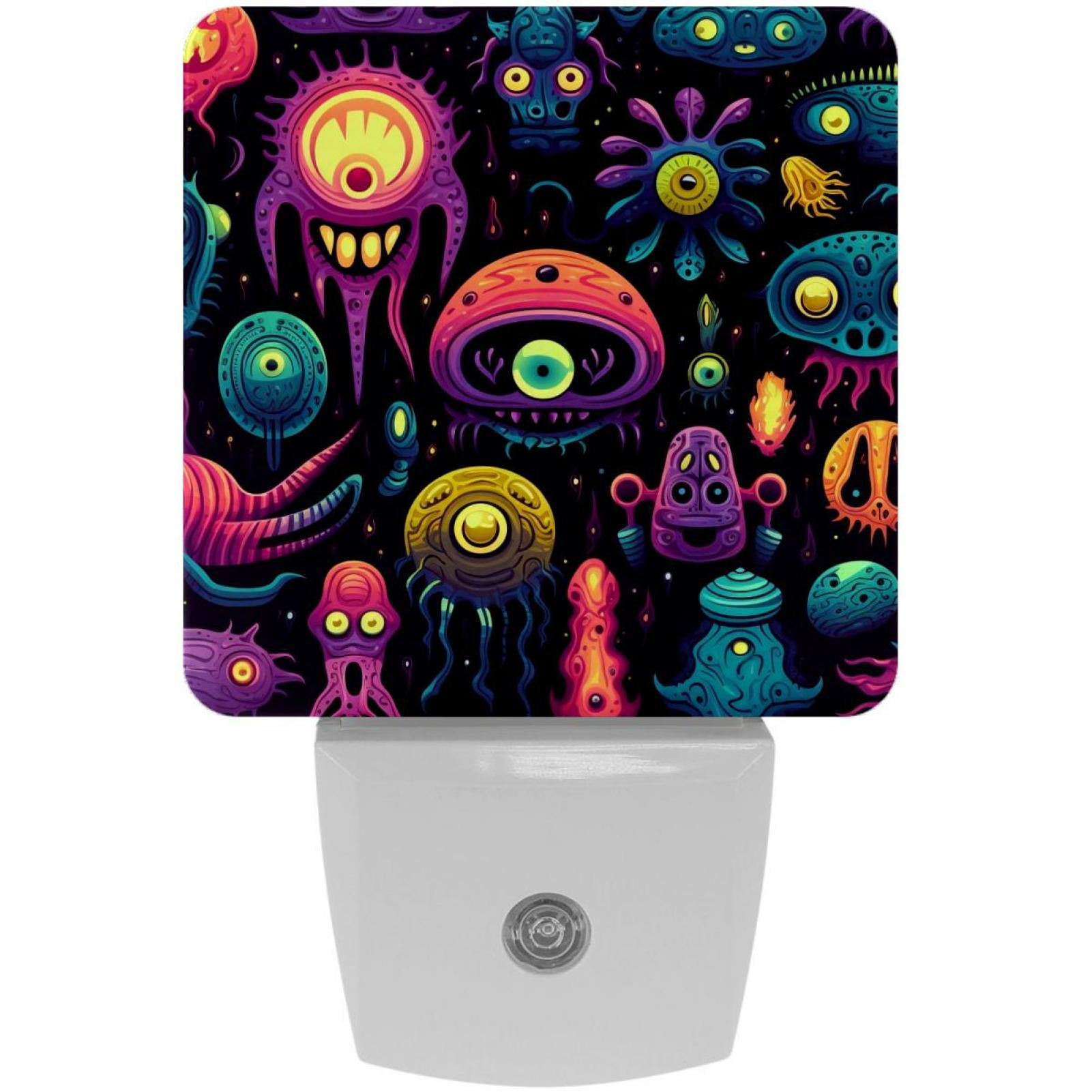 Aliens LED Square Night Lights - Modern Design, Energy Efficient Indoor ...