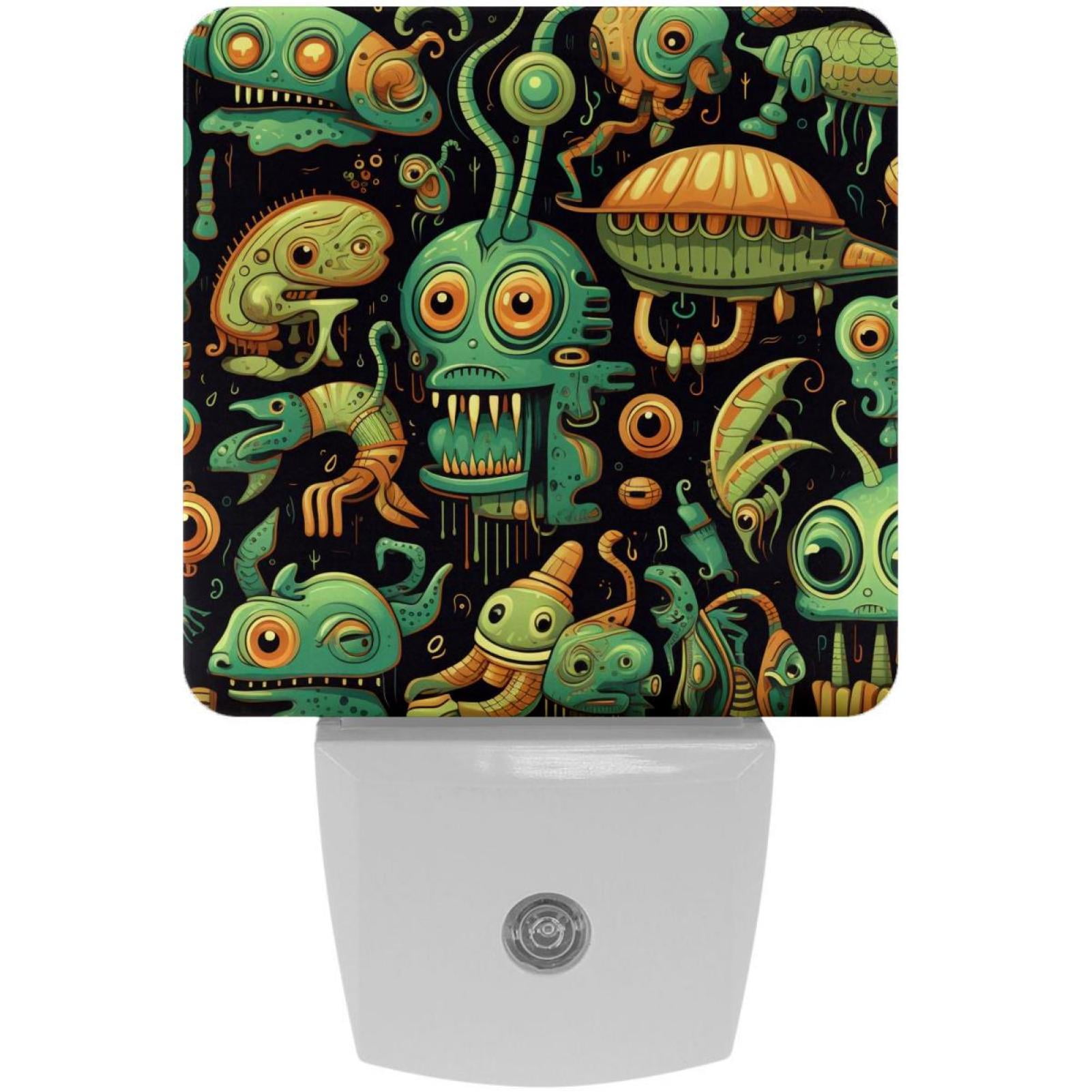 Aliens LED Square Night Lights - Modern Design, Soft Glow, Energy ...