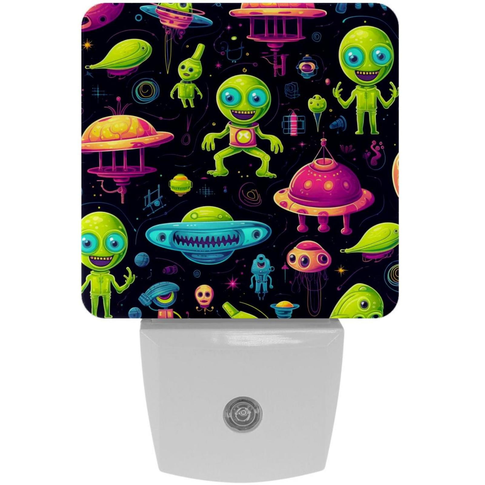 Aliens LED Square Night Lights - Modern Design, Soft Glow, Energy ...