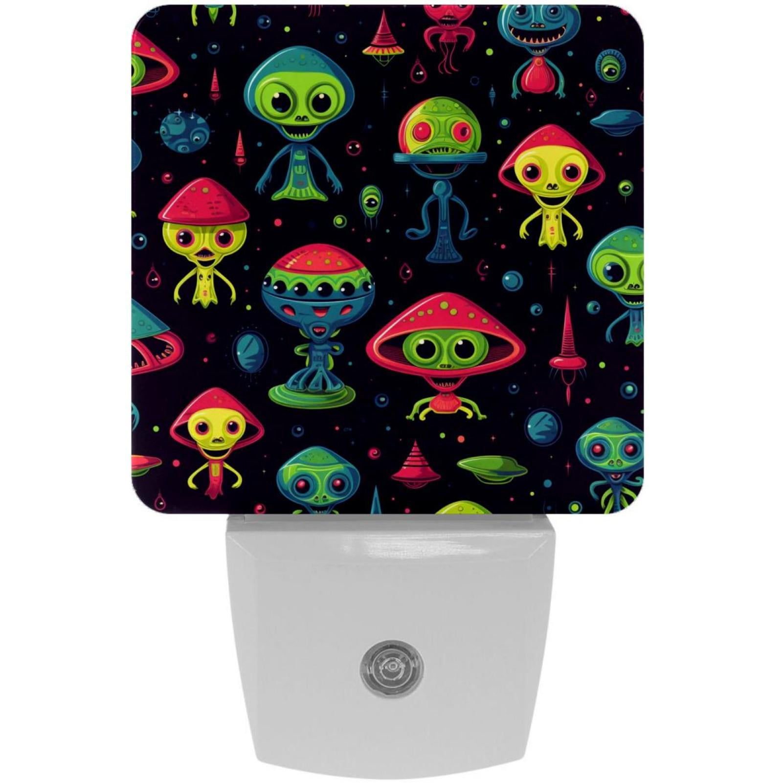 Aliens LED Square Night Lights- Modern and Energy Efficient Bedside ...