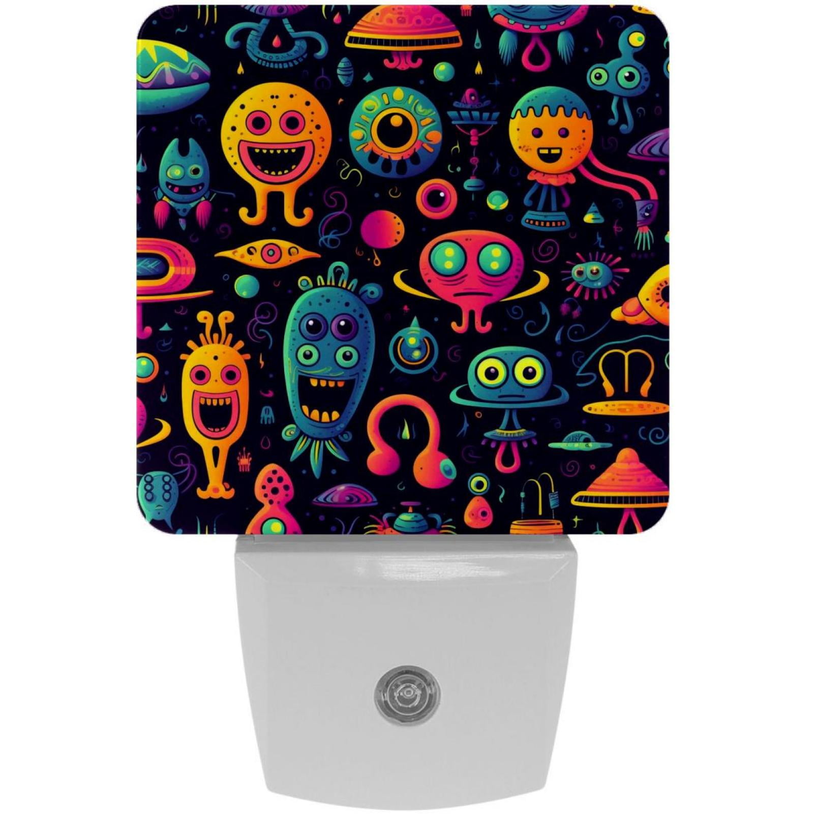 Aliens LED Square Night Lights- Modern and Energy Efficient Bedside ...