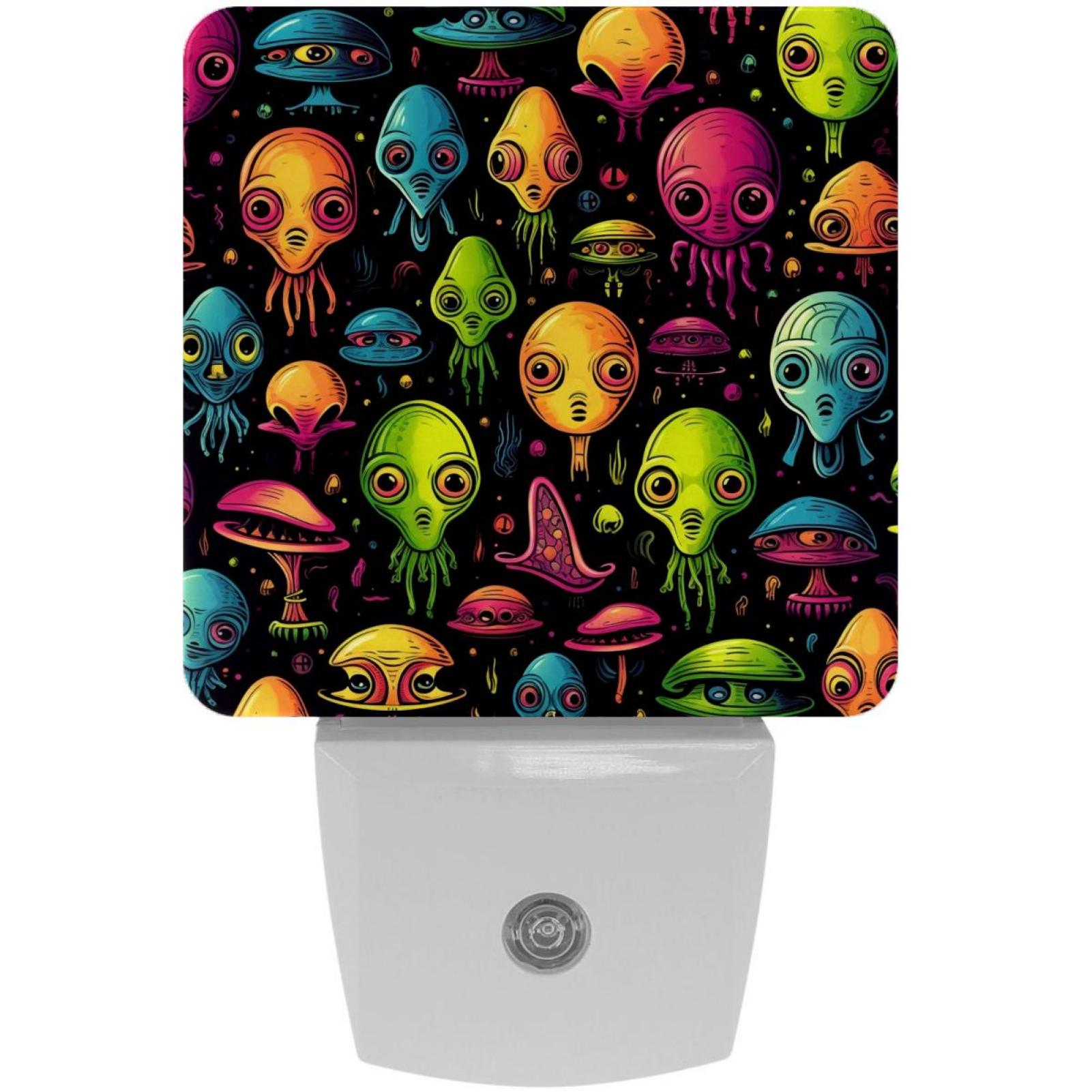 Aliens LED Square Night Lights - Portable and Stylish for Bedroom and ...