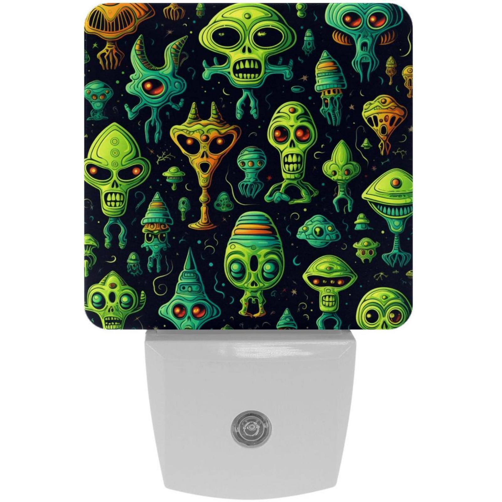 Aliens LED Square Night Lights - Portable and Stylish for Bedroom and ...