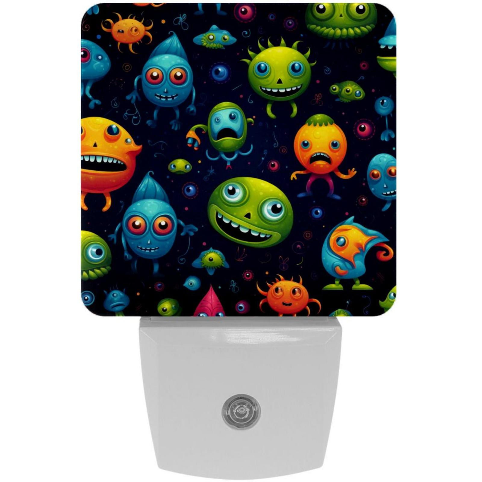 Aliens LED Square Night Lights - Portable and Stylish for Bedroom and ...