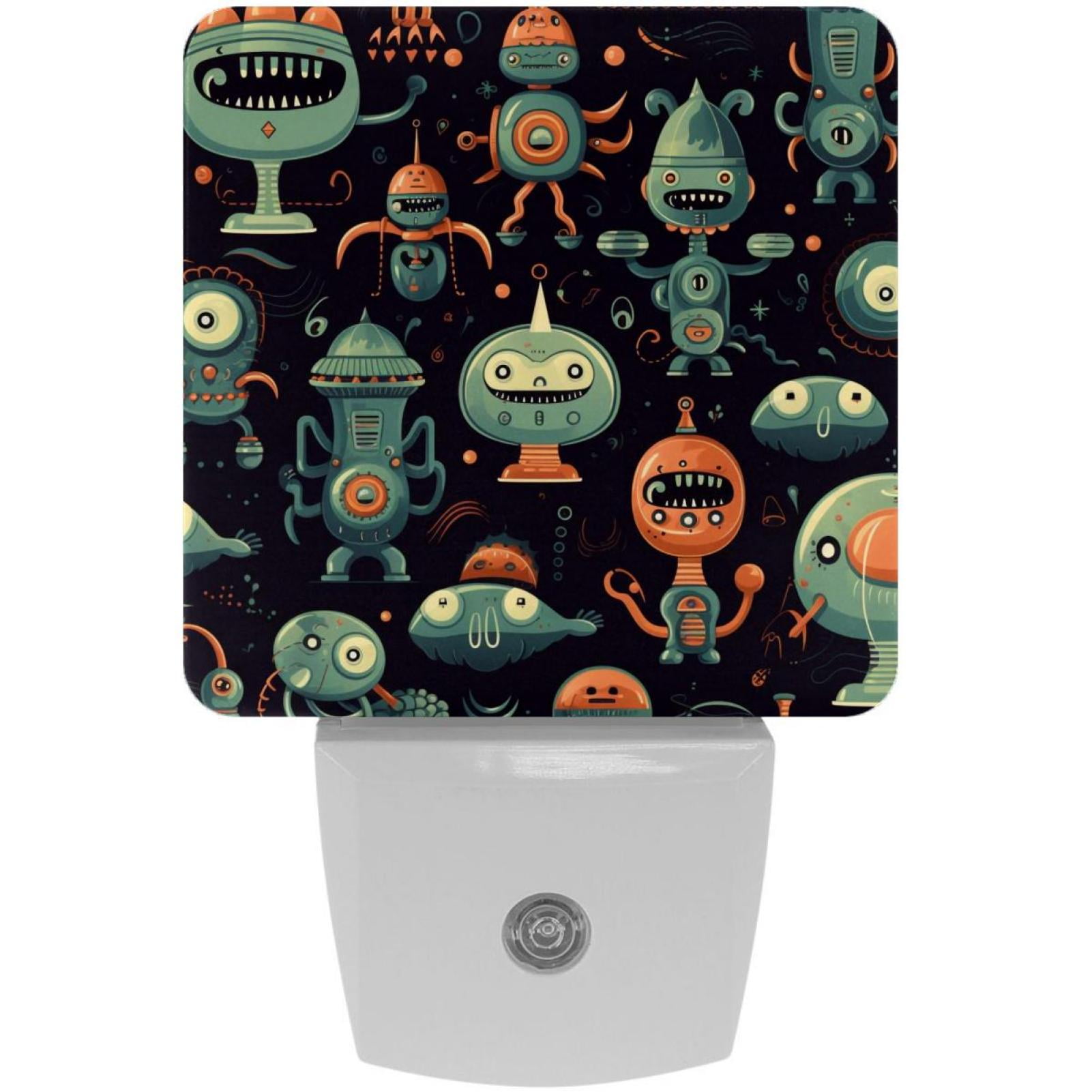 Aliens LED Square Night Lights - Portable and Stylish for Bedroom and ...