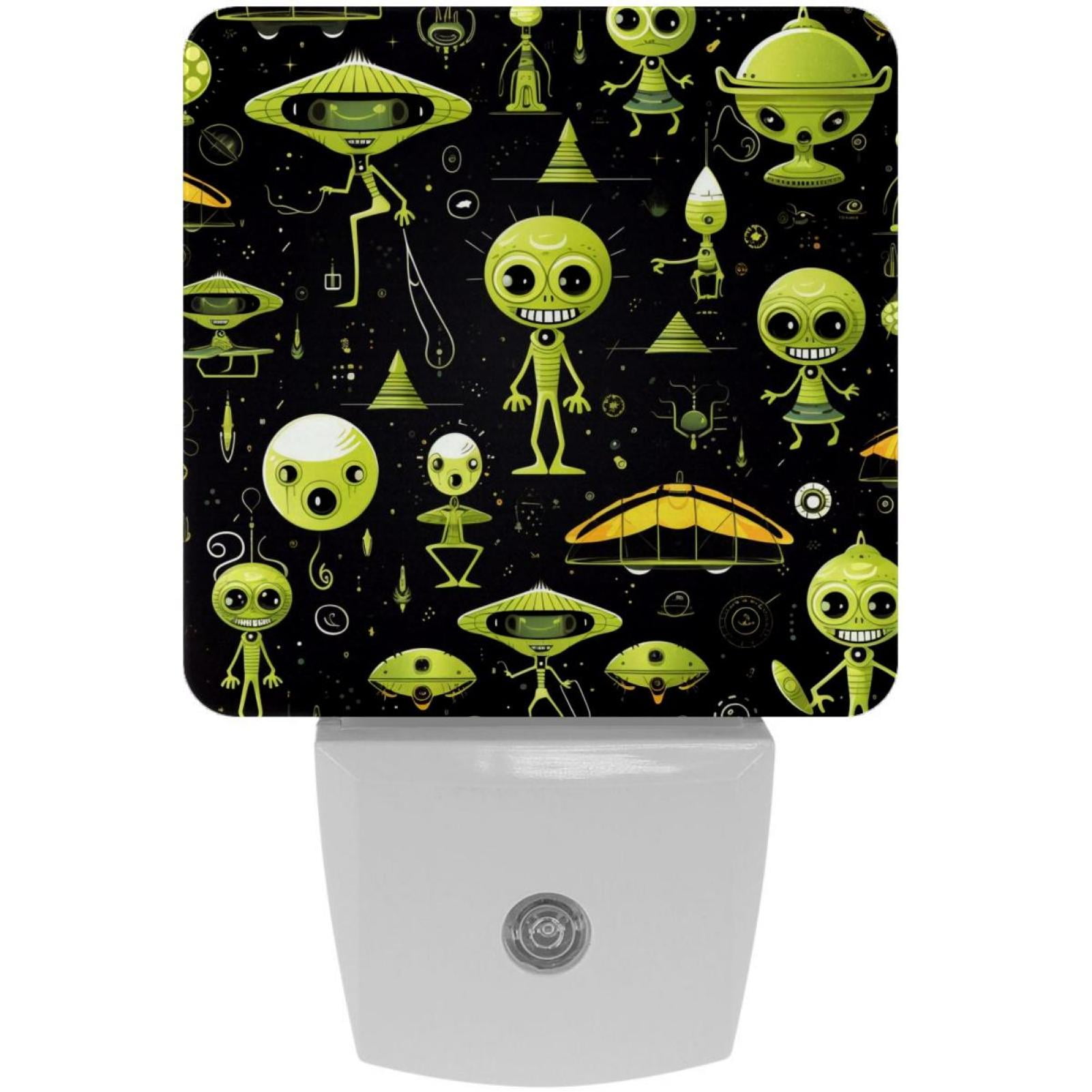 Aliens LED Square Night Lights for Bedroom and Living Room, Decorative ...