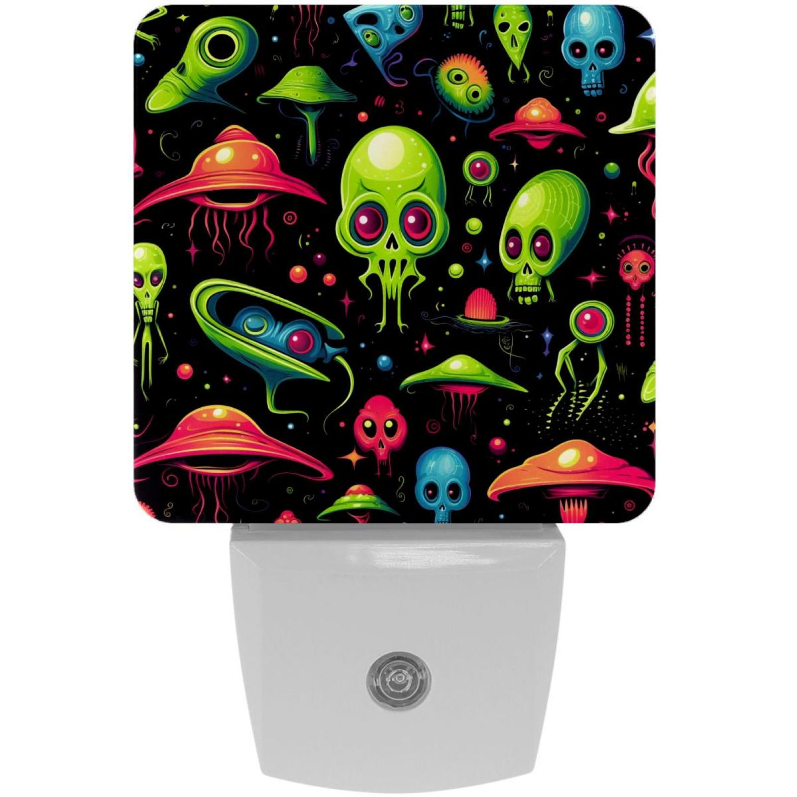 Aliens LED Square Night Lights for Bedroom and Living Room, Decorative ...