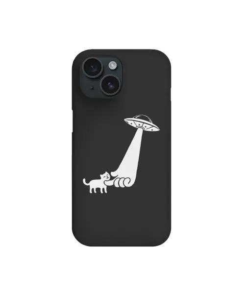 Aliens Love Cats Funny UFO Pet Art Phone Case for iPhone 16 15 14 13 12 ...