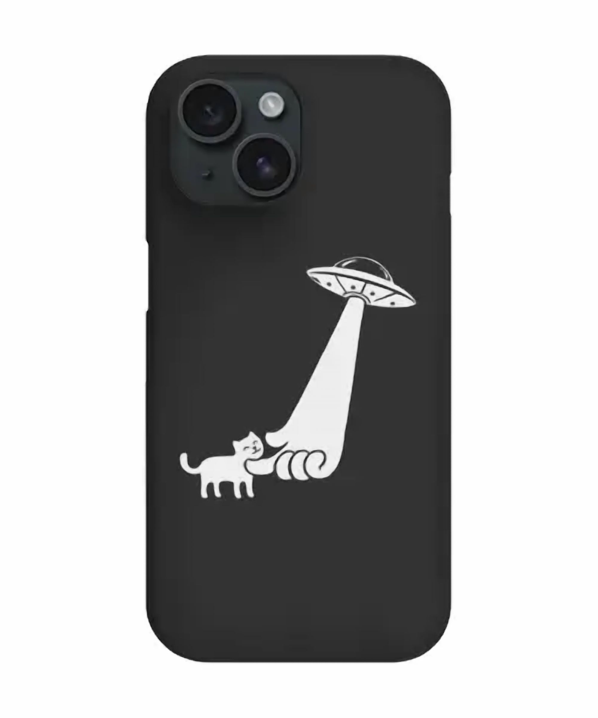 Aliens Love Cats Funny UFO Pet Art Phone Case for iPhone 16 15 14 13 12 ...