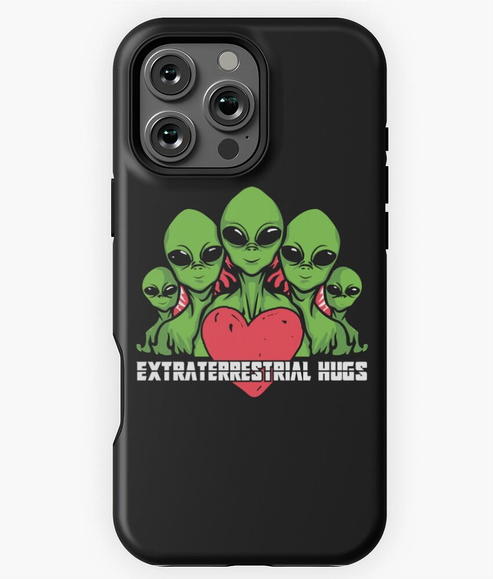 Aliens Love Heart Sci-Fi Art M0994 Phone Case for iPhone 17 16 15 14 13 ...