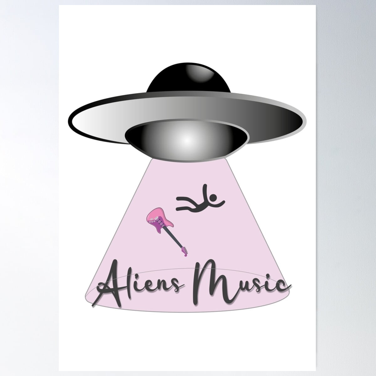 Aliens Music Sticker Poster Wall Art, Modern Wall Decor For Living Room ...